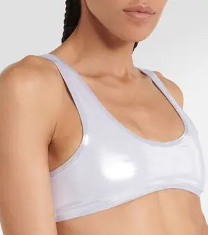 REINA OLGA Coolio Lame Bikini Top