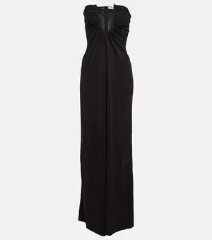 Christopher Esber Ruched Strapless Maxi Dress - Black