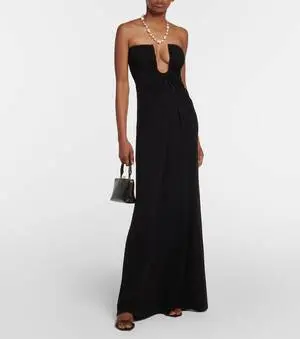 Christopher Esber Ruched Strapless Maxi Dress - Black