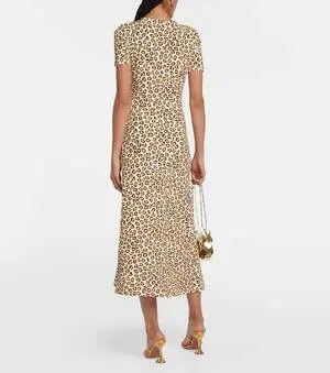 Rabanne Leopard-print Jersey Midi Dress - Multicoloured