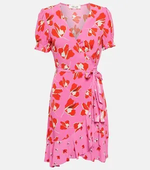 Diane Von Furstenberg Emilia Printed Wrap Mini Dress