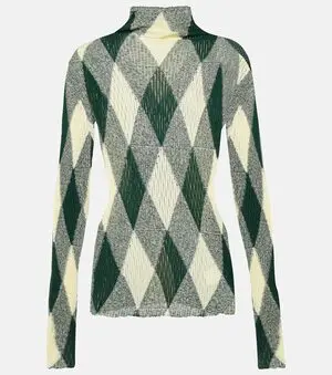 Burberry Argyle Cotton And Silk Blend Sweater - Multicoloured