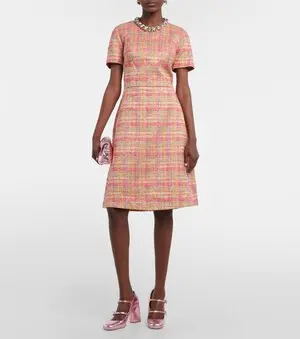 Carolina Herrera Checked Midi Dress