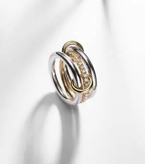 SPINELLI KILCOLLIN Libra Ring In Sterling Silver And 18kt Gold With Diamonds - Multicoloured