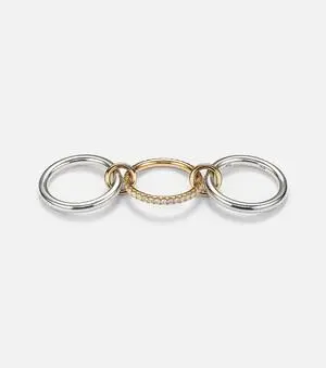 SPINELLI KILCOLLIN Libra Ring In Sterling Silver And 18kt Gold With Diamonds - Multicoloured