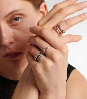 SPINELLI KILCOLLIN Libra Ring In Sterling Silver And 18kt Gold With Diamonds - Multicoloured
