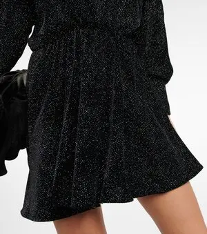MARANT ETOILE Alexane Glitter Velvet Mini Dress