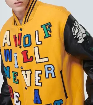 Undercover Appliqué Wool-blend Varsity Jacket