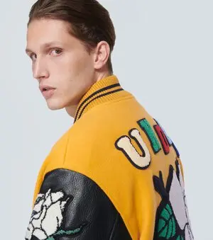 Undercover Appliqué Wool-blend Varsity Jacket