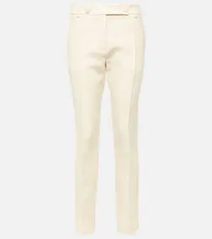 Valentino Garavani Crepe Couture Mid-rise Straight Pants - White