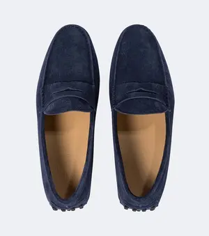 TOD'S Navy Suede Gommino Driving Shoes - Blue