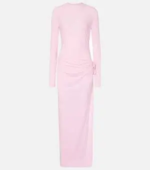 Magda Butrym Floral Applique Jersey Gown - Pink