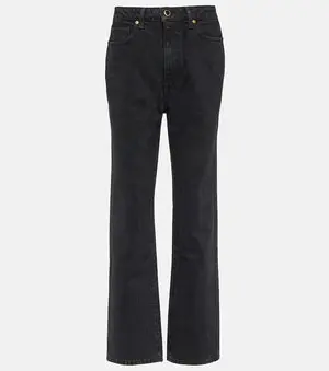 Khaite Abigail Cropped Straight Jeans - Black