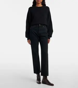 Khaite Abigail Cropped Straight Jeans - Black