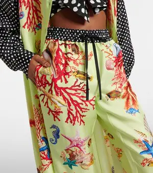 Dolce & Gabbana Capri Printed Silk Tapered Trousers
