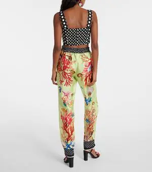 Dolce & Gabbana Capri Printed Silk Tapered Trousers