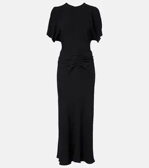 Victoria Beckham Crepe Midi Dress - Black