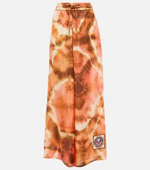 Zimmermann Vacay Tie-dye Silk Wide-leg Trousers - Multicoloured