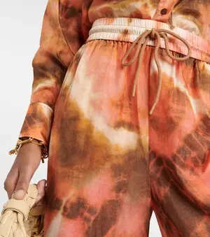 Zimmermann Vacay Tie-dye Silk Wide-leg Trousers