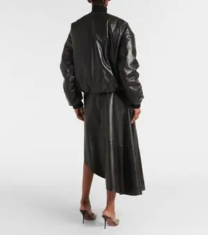 Alaïa Leather Bomber Jacket