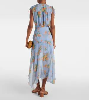 Veronica Beard Dovima Floral Silk Maxi Dress
