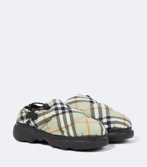 Burberry Burberry Checked Quilted Mules Multicoloured