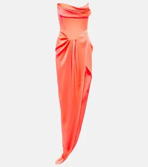 Alex Perry Harland Satin Crepe Gown - Black