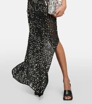 AYA MUSE Bellico Sequined Halterneck Maxi Dress