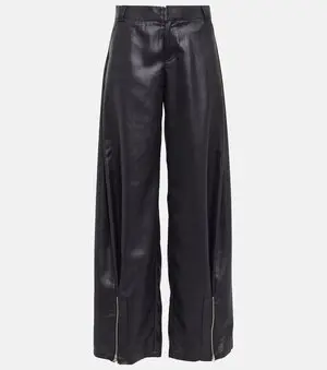 DIDU Zip-detail Wide-leg Silk Trousers