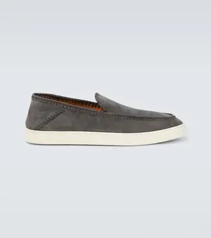 Giorgio Armani Giorgio Armani Galleria Suede Slip-On Shoes Grey