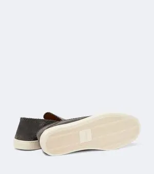 Giorgio Armani Galleria Suede Slip-on Shoes - Grey
