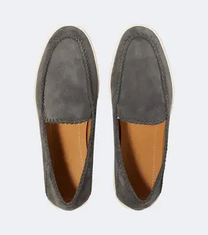 Giorgio Armani Galleria Suede Slip-on Shoes - Grey