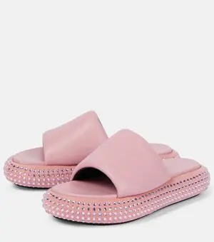 JW Anderson Embellished Leather Platform Sandals - Pink