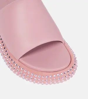 JW Anderson Embellished Leather Platform Sandals - Pink
