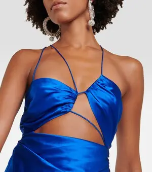 THE SEI Asymmetrical Cutout Silk Gown