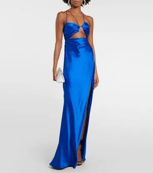 THE SEI Asymmetrical Cutout Silk Gown