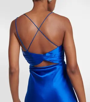 THE SEI Asymmetrical Cutout Silk Gown