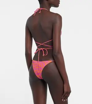 REINA OLGA Miami Zebra-print Bikini Bottoms