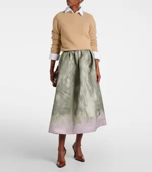 Dries Van Noten Satin Midi Skirt