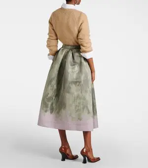 Dries Van Noten Satin Midi Skirt