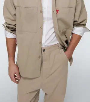 AMI Paris Alex Fit Straight Cotton Gabardine Pants