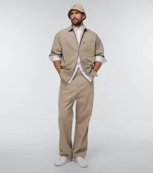 AMI Paris Alex Fit Straight Cotton Gabardine Pants