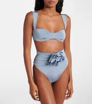 Magda Butrym Floral Appliqué High-rise Bikini Bottoms