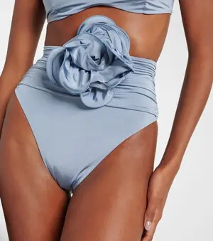 Magda Butrym Floral Appliqué High-rise Bikini Bottoms