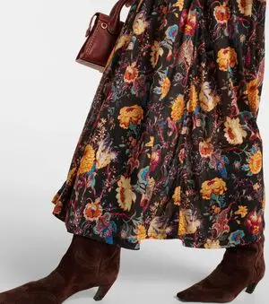 Ulla Johnson Floral Jersey Maxi Dress - Blue