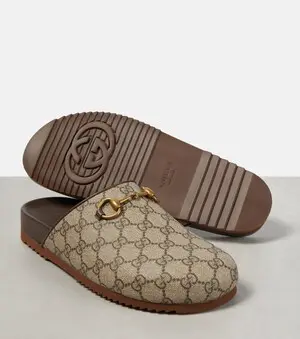 Gucci Gg Supreme Horsebit Mules