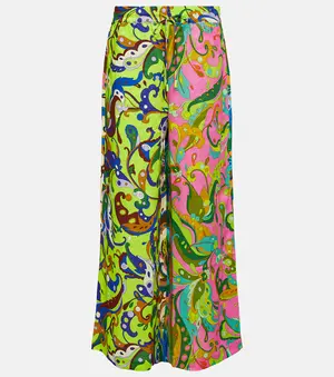 ALEMAIS Yvette High-rise Wide-leg Linen Pants - Multicoloured