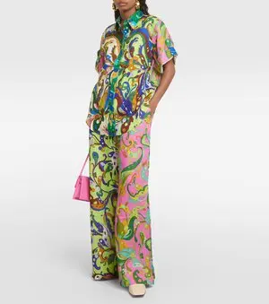 ALEMAIS Yvette High-rise Wide-leg Linen Pants - Multicoloured