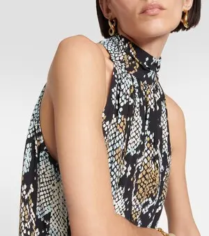 Proenza Schouler Printed High-neck Top