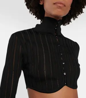 Alaïa Ribbed-knit Cropped Cardigan